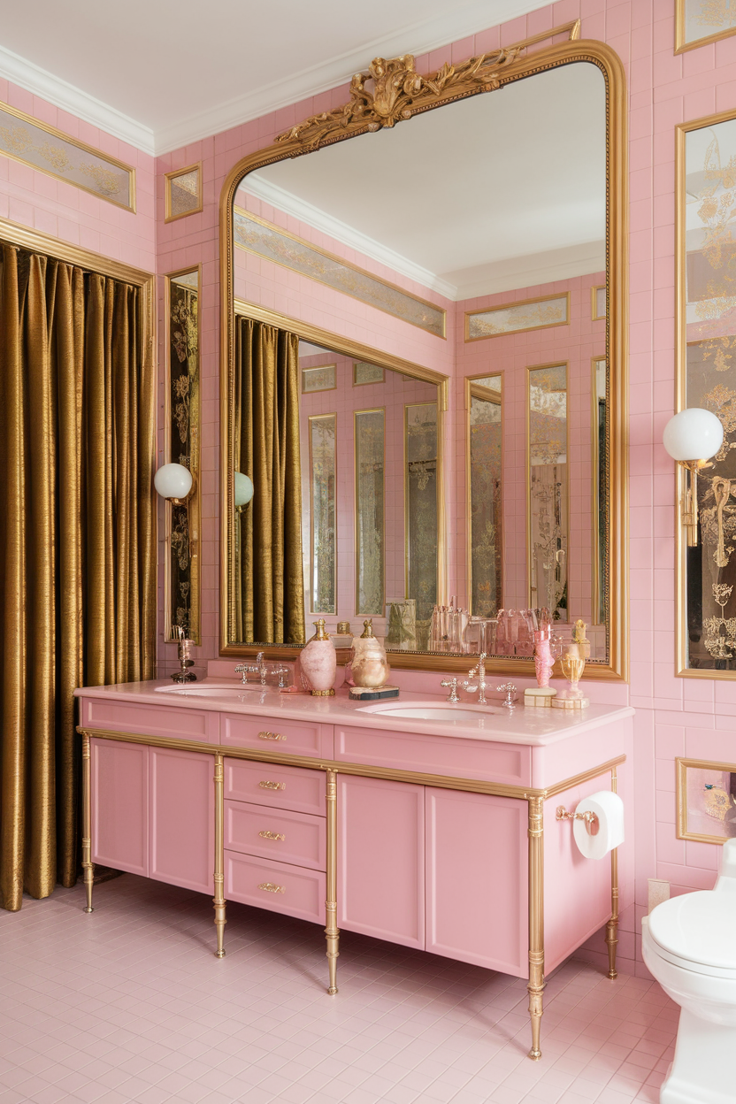 25 Stunning Pink and Gold Bathroom Ideas That Will Make You Swoon