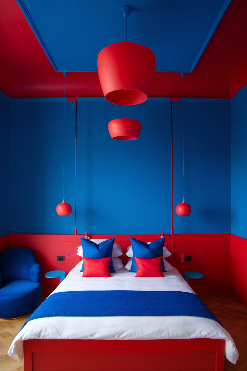 20 Striking Red and Blue Bedroom Ideas That'll Transform Your Space