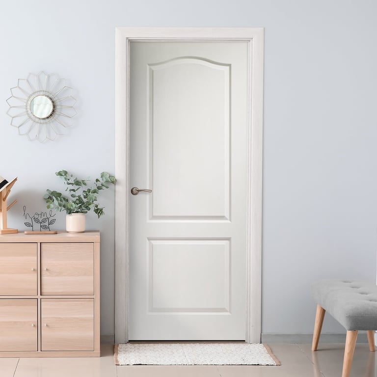 Internal White Moulded Unfinished Classique 2P FD30 Fire Door (WM2PFD)