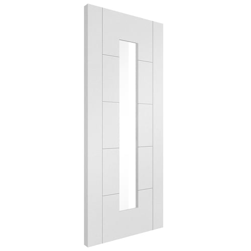 Internal White Primed Parma 1L Clear Glass Door (IWPPAR1LCG)