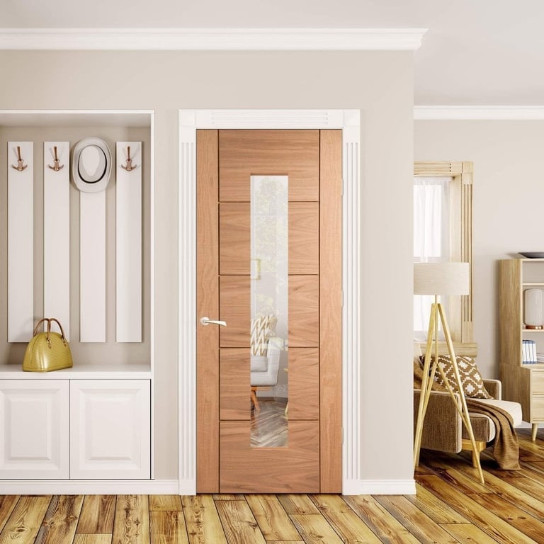 Internal Oak Fully Finished Parma 1L Clear Glass Door (PFIOPAR1L)