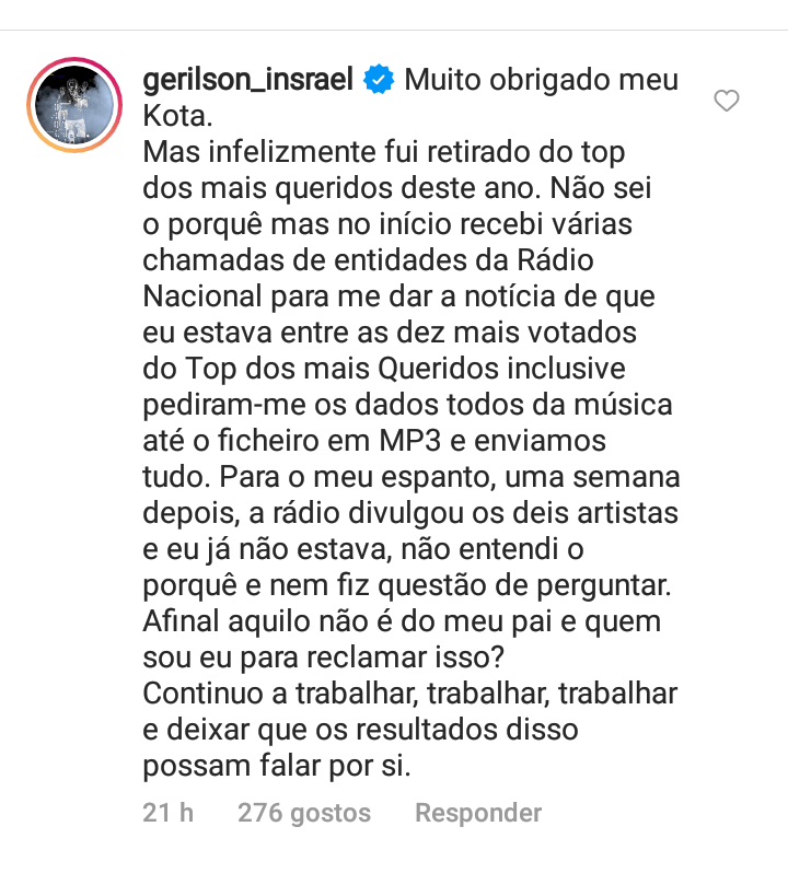 Gerilson Insrael revela que foi excluído do Top dos mais Queridos da ...