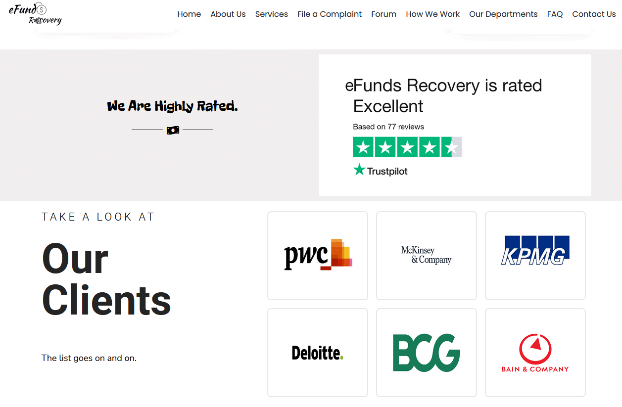 Is eFunds Recovery a legitimate crypto recovery service or a scam?