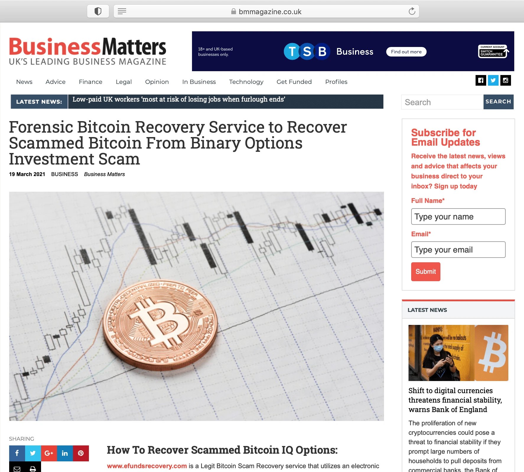 Bitcoin Recovery Scams: The Role of Fake News - Cybertrace™