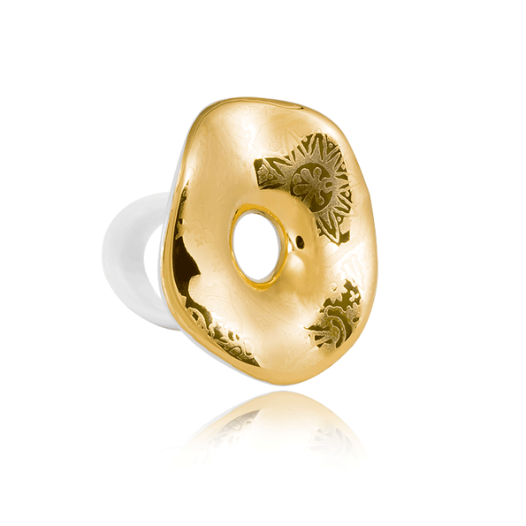 Gold Plated Fine Porcelain Ring - ZEMA Jewels