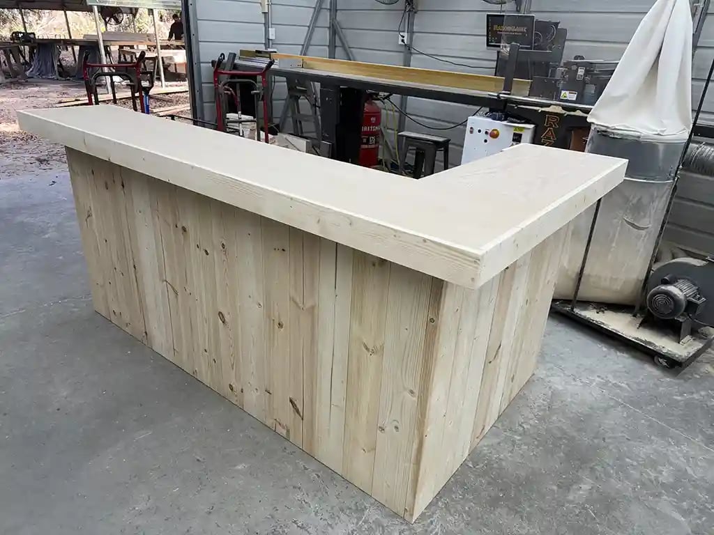 Left Unfinished Smooth Kitchen L Shape Small – Indoor Home Bar 2 - foo-BARS