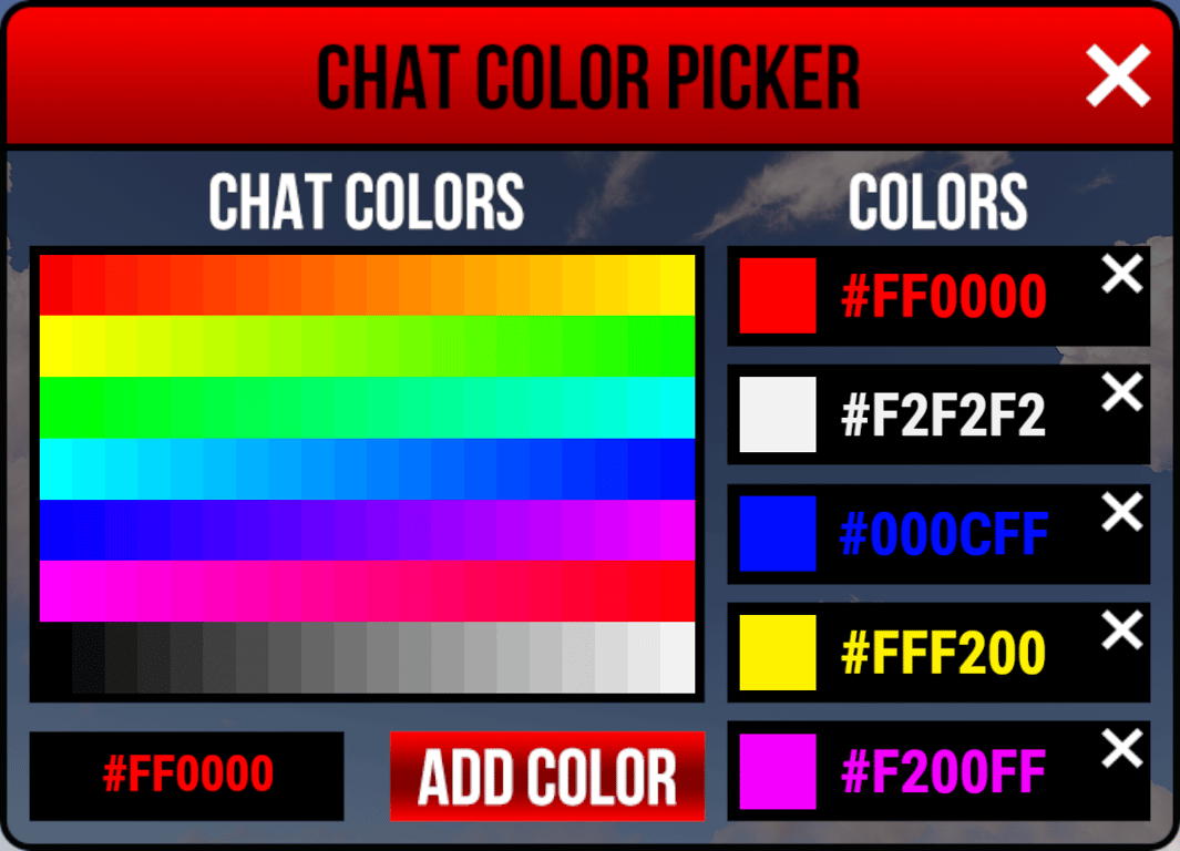 Rust in Peace Store | Chat Color Picker