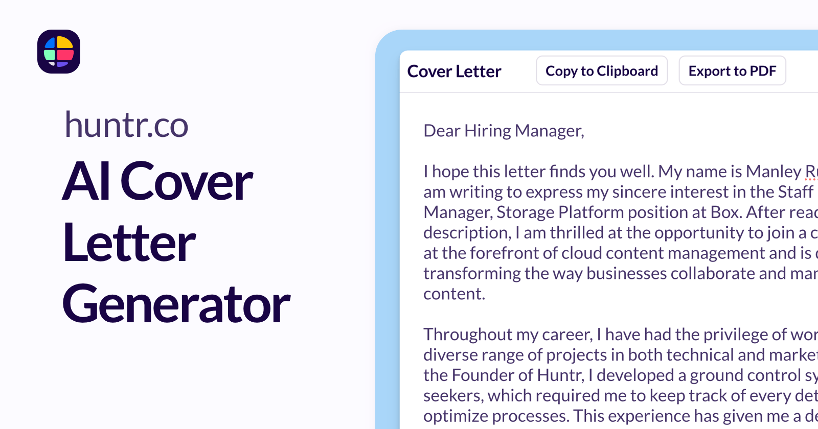 AI Cover Letter Generator - Build your cover letter with AI