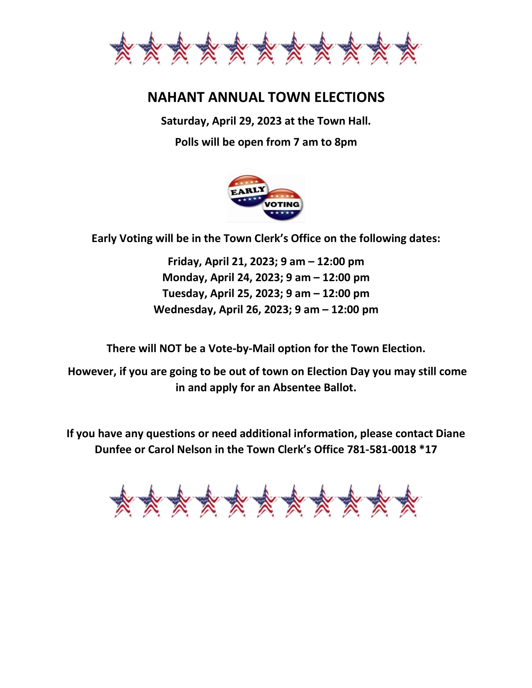 Town Election 2023 – Town of Nahant, Massachusetts