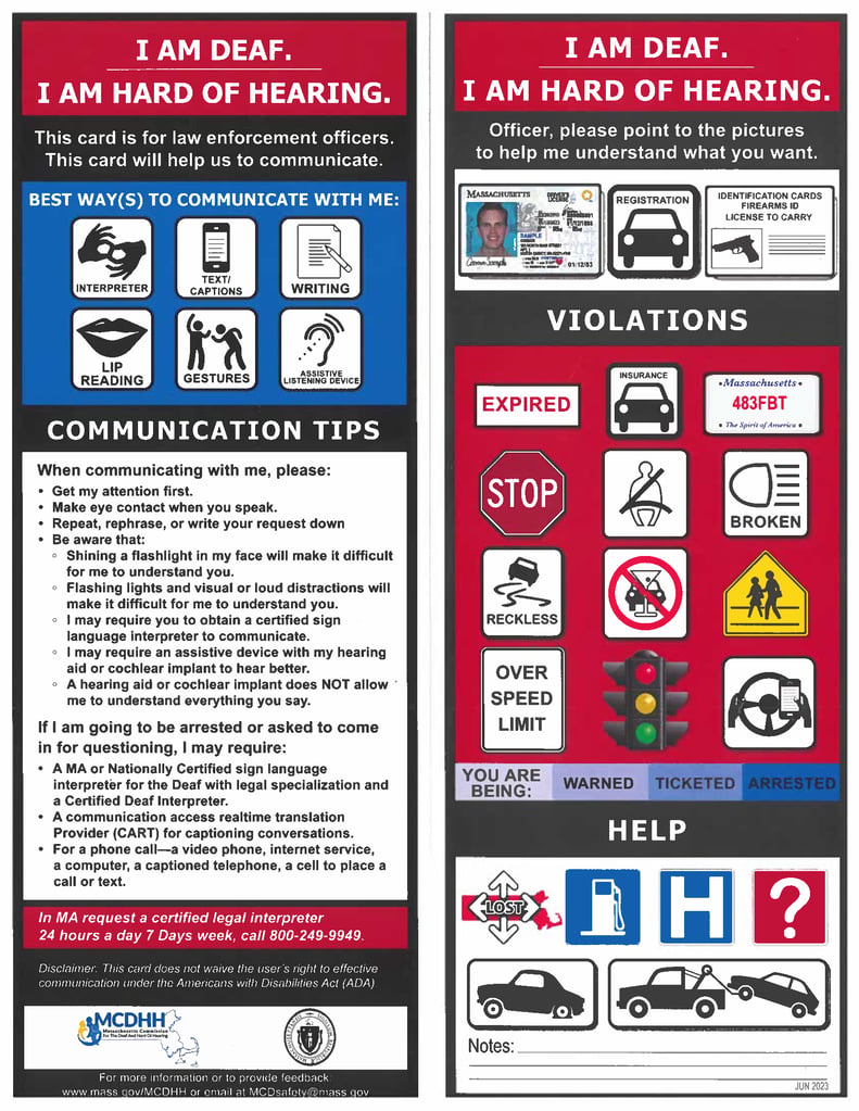 Chelmsford Police Introduces Communication Cards to Assist Deaf and ...