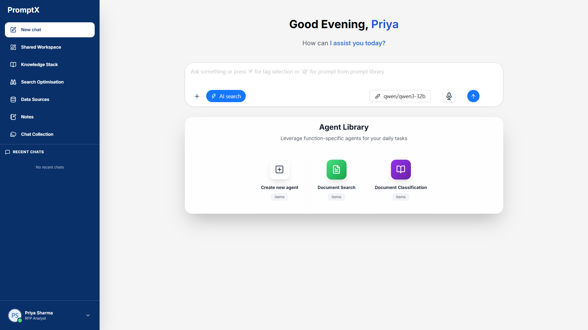 PromptX - AI Powered Knowledge Assistant | VE3