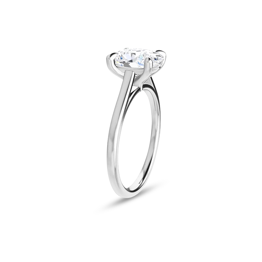 Oval Moissanite Tiffany Style Solitaire Ring - 0.90tcw - 2.10tcw ...