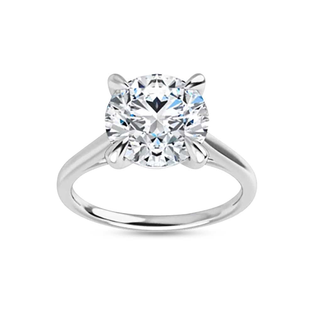 Round Moissanite Tiffany Style Solitaire Ring - 1.00ct - 3.10ct ...