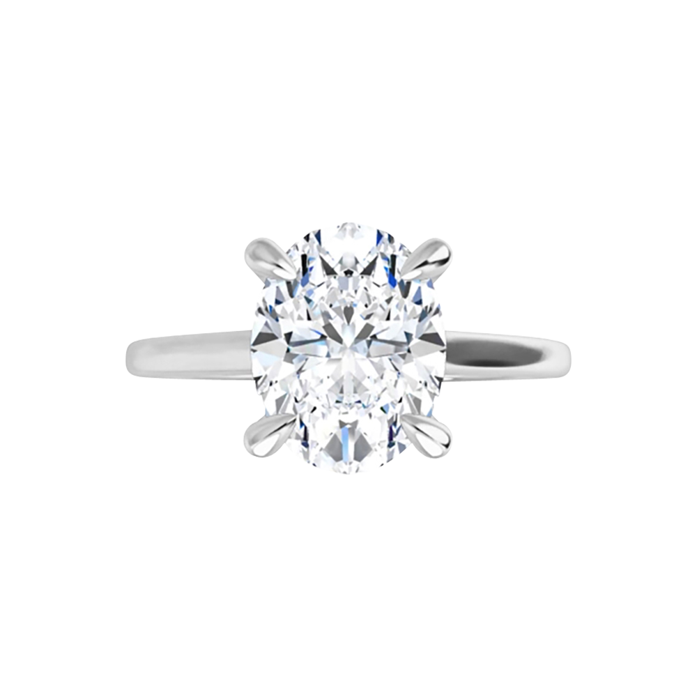 Oval Moissanite Tiffany Style Solitaire Ring - 0.90tcw - 2.10tcw ...