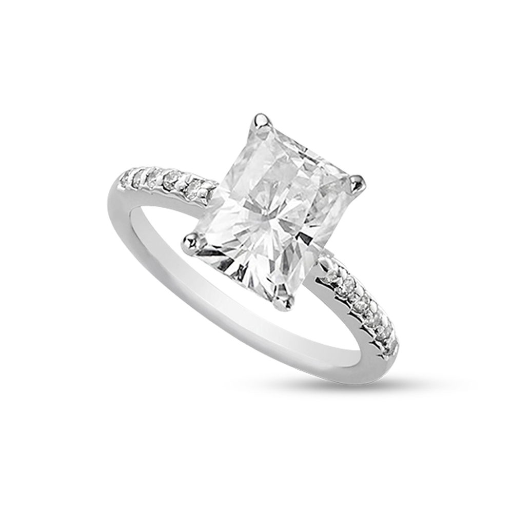 Radiant Moissanite Solitaire Engagement Ring - 2.00tcw - 5.50tcw ...