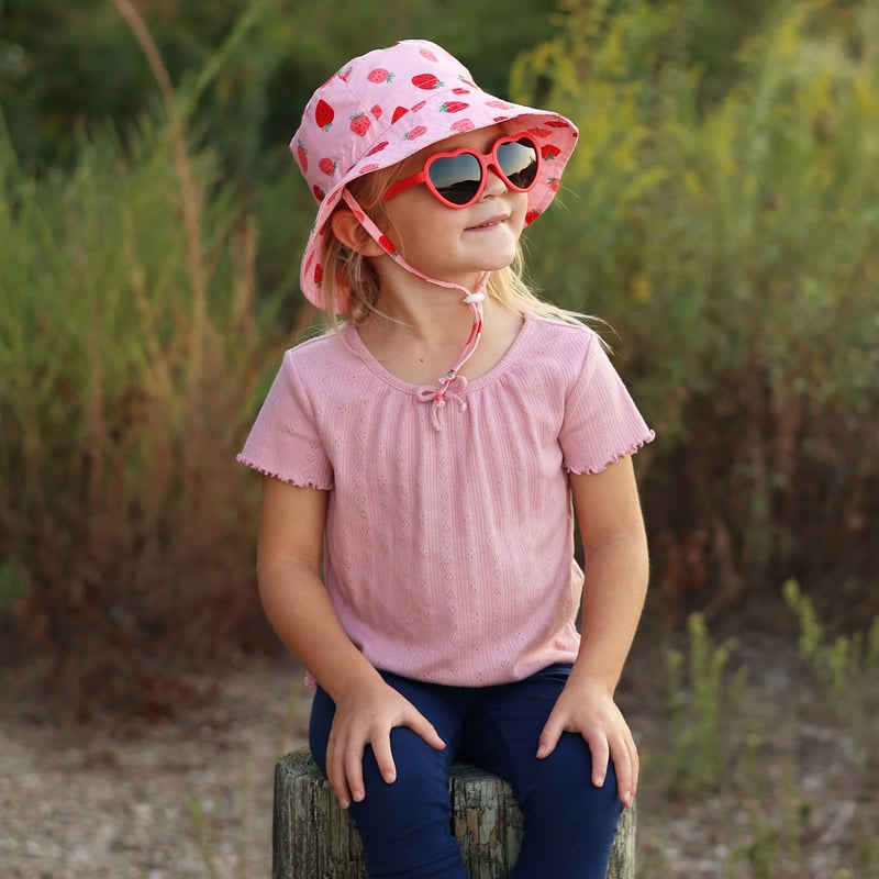 Kids Polarized Heart Sunglasses | Nautical Red Girls | Jan & Jul