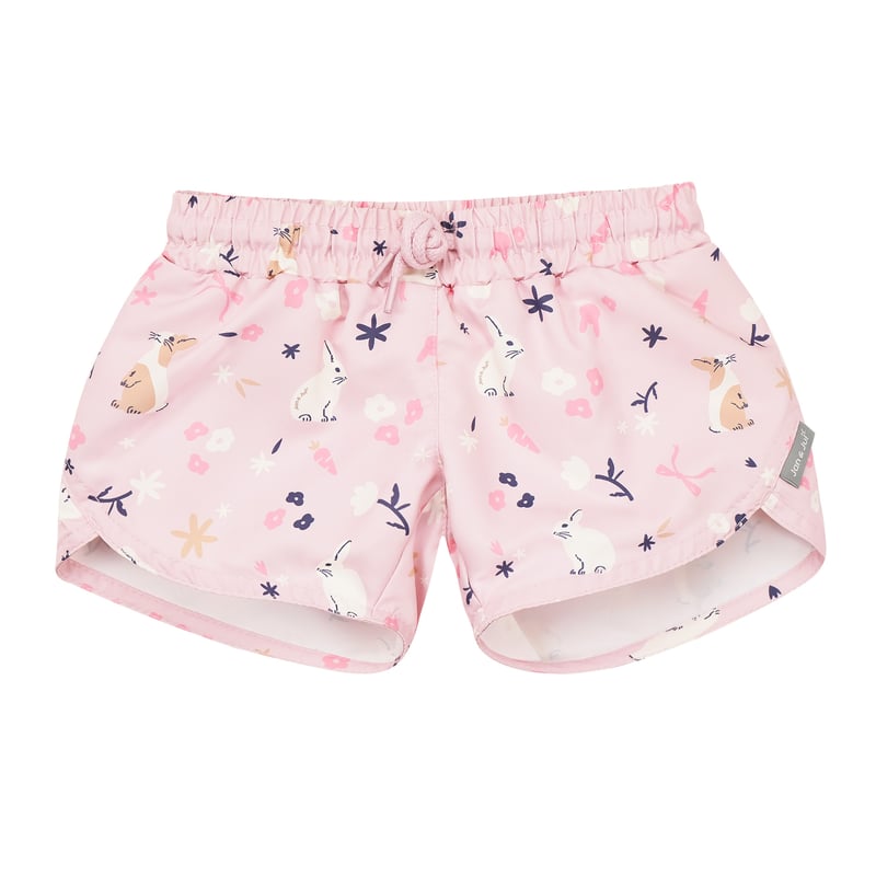 Girls UV Swim Shorts | Bunny Flowers Kids Board Shorts | Jan & Jul