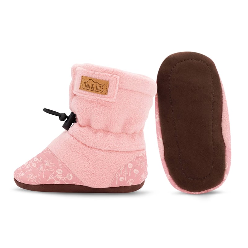 Baby Stay-Put Cozy Booties | Prairie Flowers Crib Shoes | Jan & Jul
