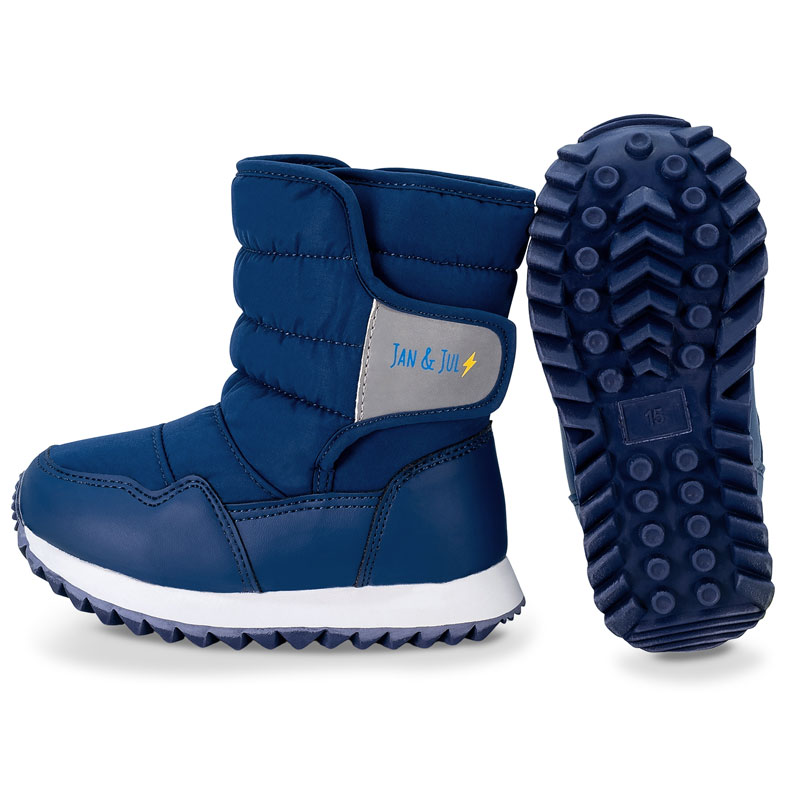 Kids Tall Puffy Winter Boots | Navy Snow Boots | Jan & Jul
