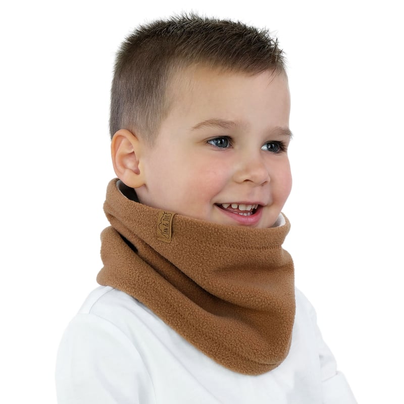 Kids Fleece Neck Warmer | Brown Bear for Toddlers | Jan & Jul