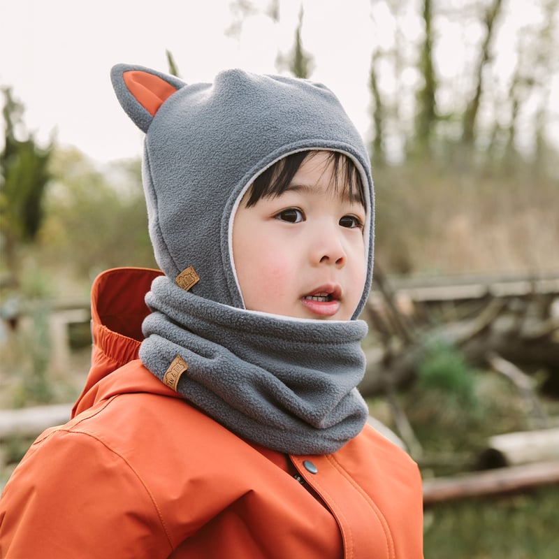 Kids Fleece Neck Warmer | Dark Grey for Toddlers | Jan & Jul