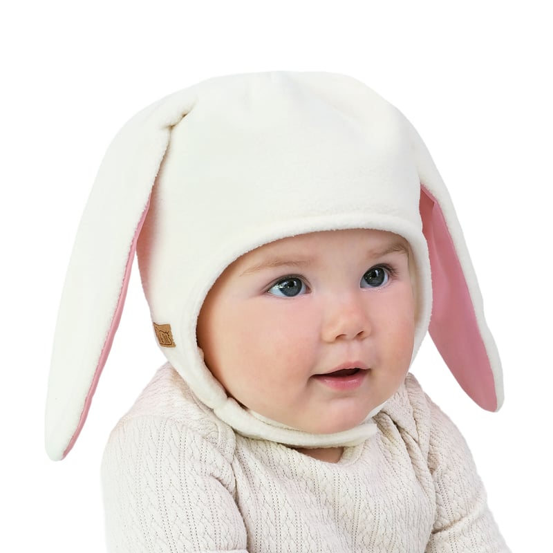 Kids Fleece Animal Hats | Cream Bunny Toddler Hats | Jan & Jul