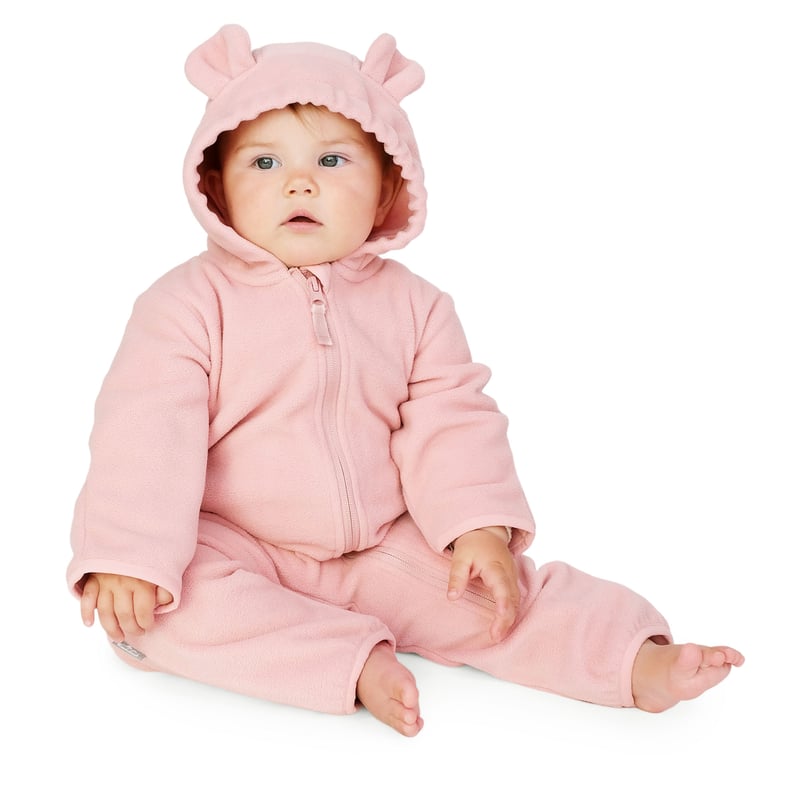 Baby Fleece Bunting Suit | Dusty Pink for Infants | Jan & Jul