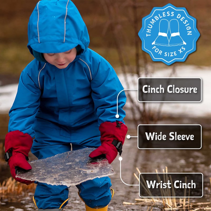 Kids Waterproof Mittens | Bear Mountain Snow Mitts | Jan & Jul