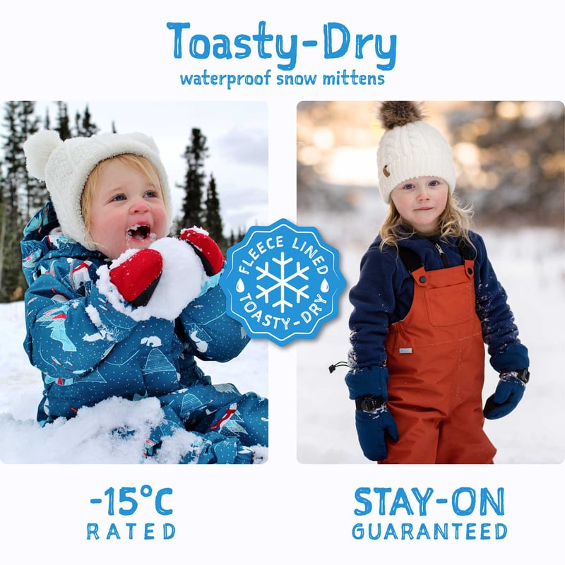 Kids Waterproof Mittens | Bear Mountain Snow Mitts | Jan & Jul