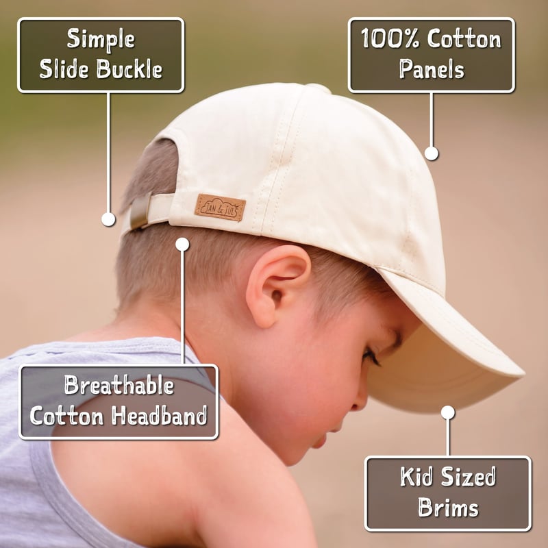 Kids Cotton Baseball Caps | Beige | Jan & Jul