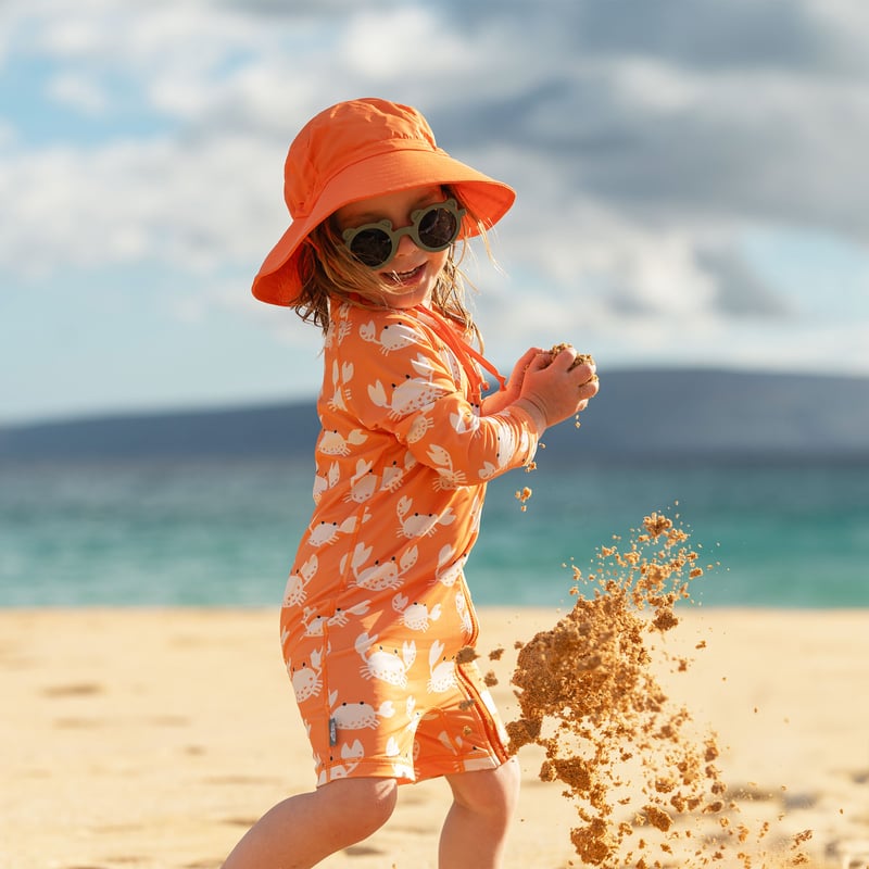 Kids Water Repellent Bucket Hats | Bright Orange | Jan & Jul