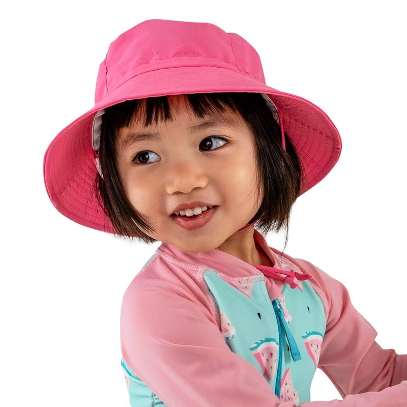Kids Water Repellent Bucket Hats | Watermelon Pink | Jan & Jul