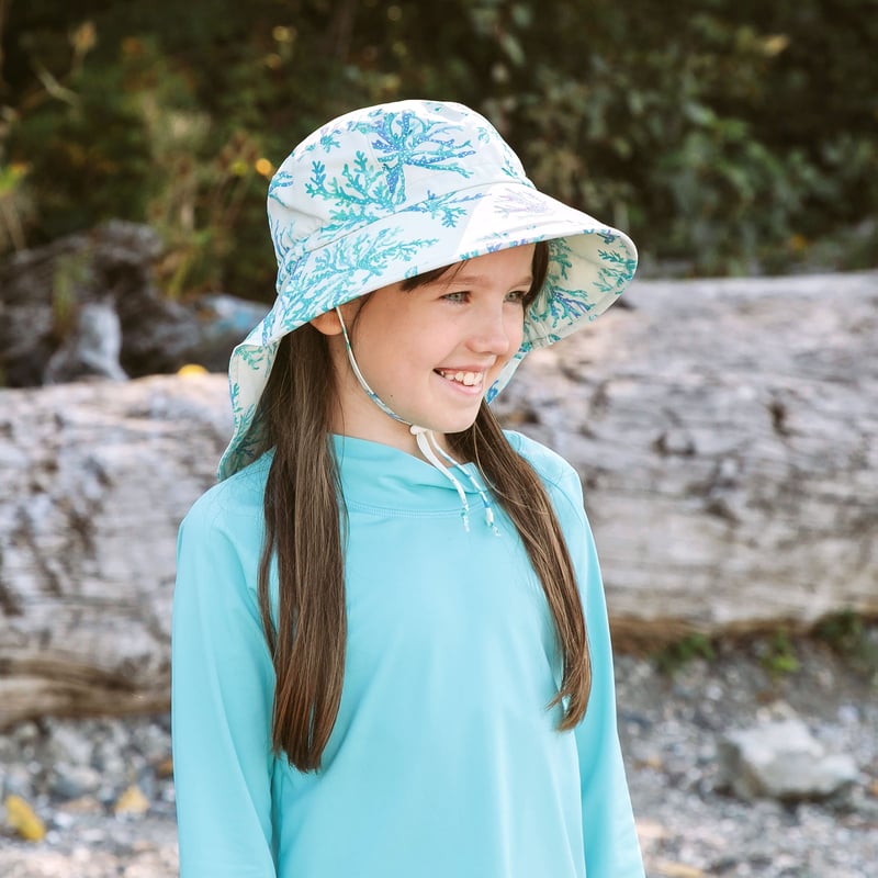 Kids Water Repellent Xplorer Hats | Blue Coral | Jan & Jul