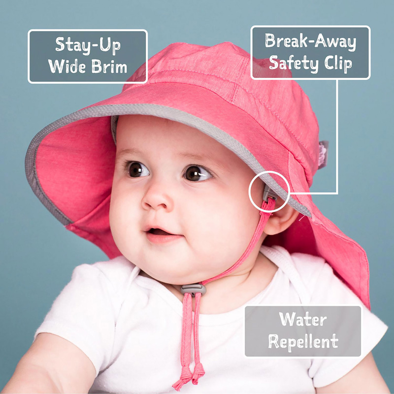 Kids Water Repellent Adventure Hats | Pretty Pink | Jan & Jul