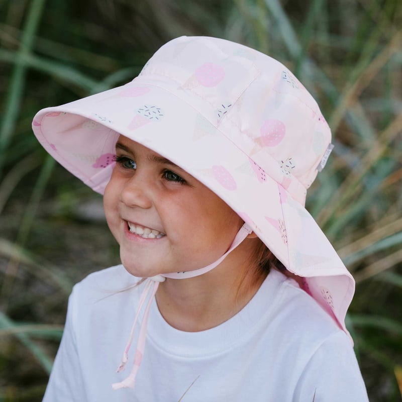 Kids Water Repellent Adventure Hats | Pink Ice Cream | Jan & Jul
