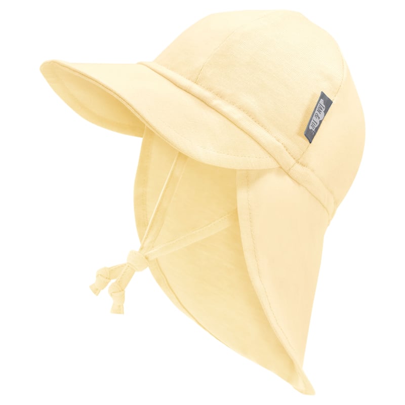 Sun Soft Baby Caps | Butter Yellow with Neck Flap | Jan & Jul