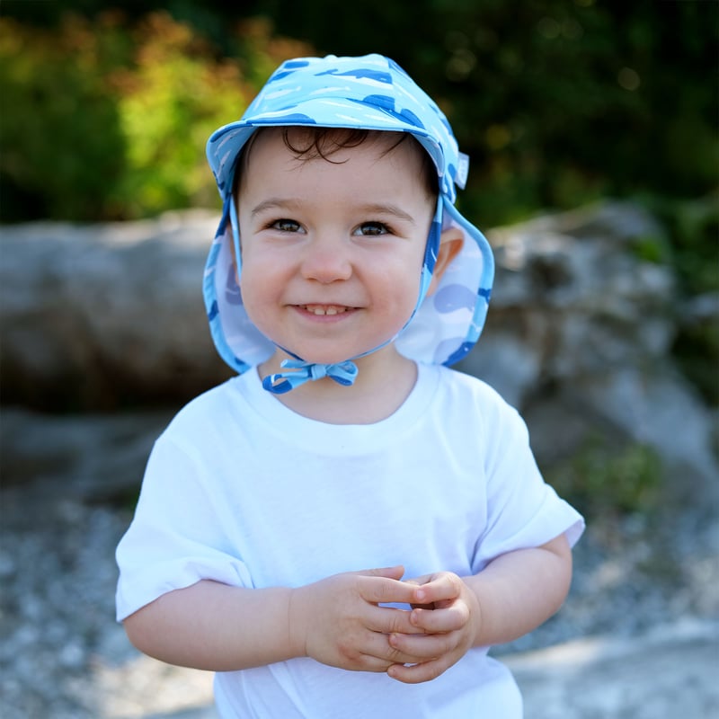 Sun Soft UV Baby Caps | Blue Whale Baby Beach Hat | Jan & Jul