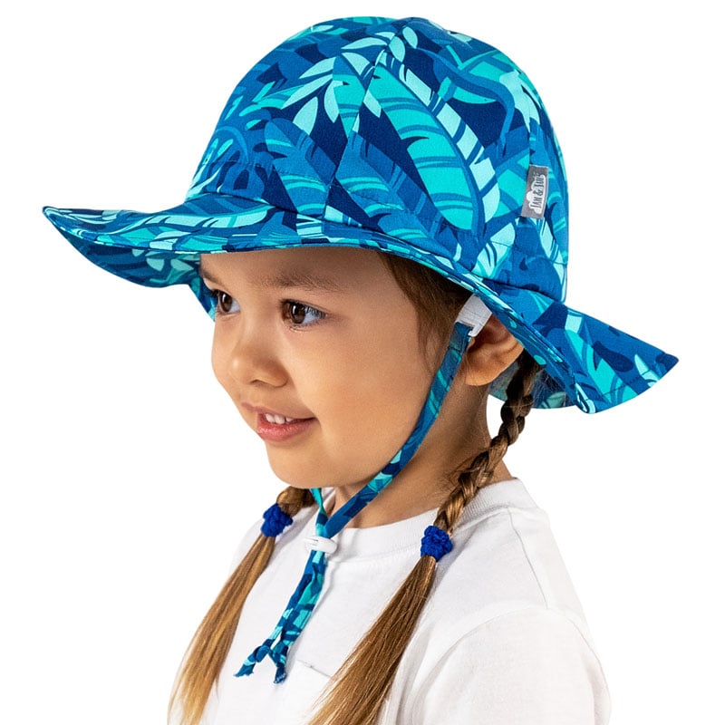 Kids Cotton Floppy Hats | Cool Tropical 50+ UPF | Jan & Jul
