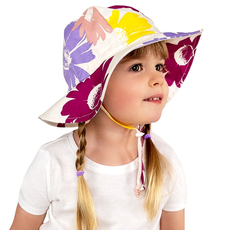 Kids Cotton Floppy Hats | Daisy 50+ UPF | Jan & Jul