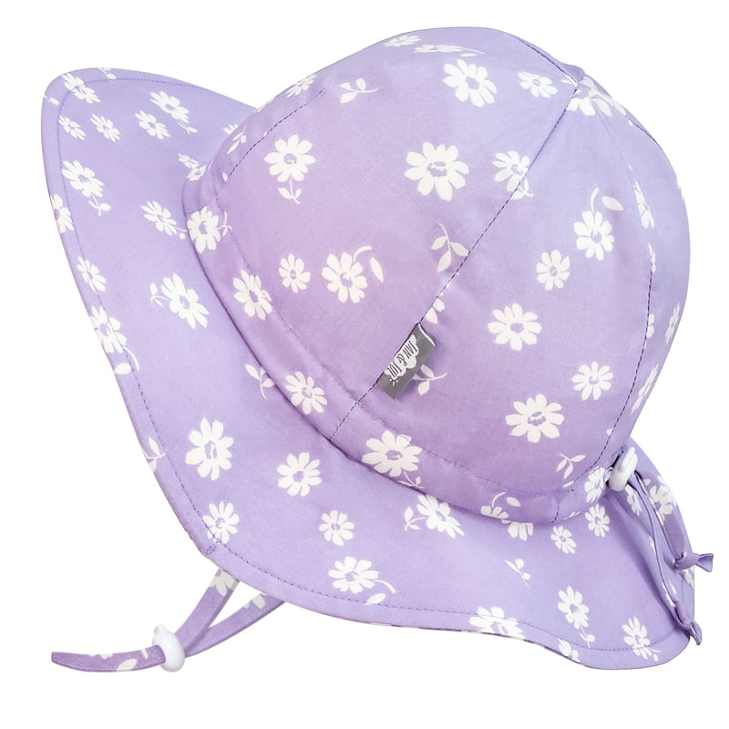 Kids Cotton Floppy Hats | Purple Daisy 50+ UPF | Jan & Jul