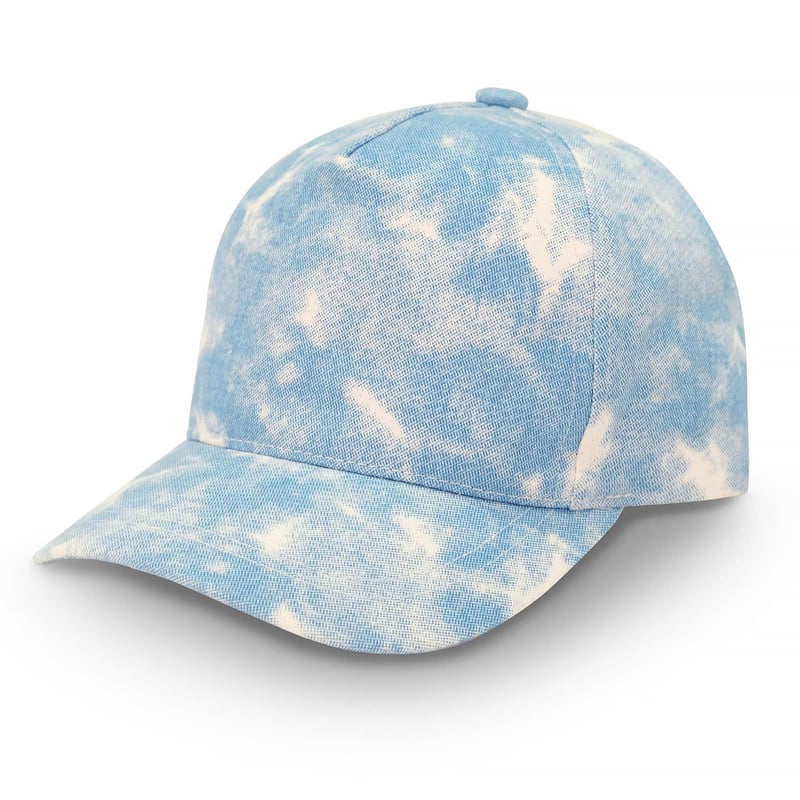 Kids Cotton Baseball Caps | Blue Tie-Dye UV Sun Hat | Jan & Jul
