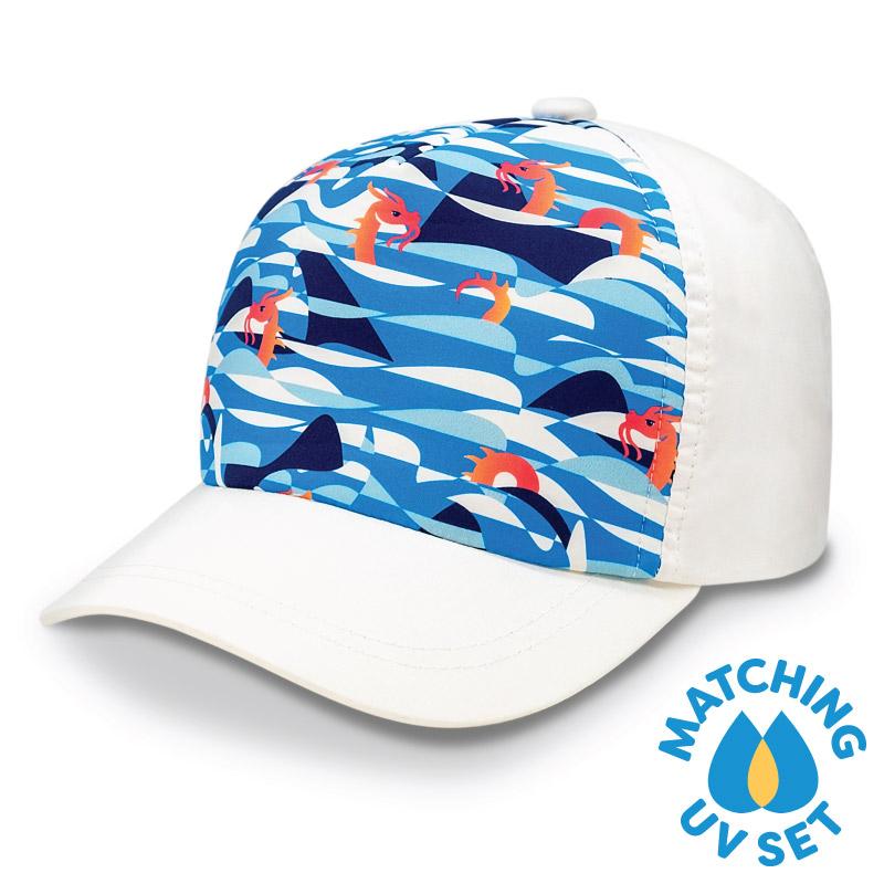 Kids UV Baseball Caps | Sea Dragon Snapback | Jan & Jul