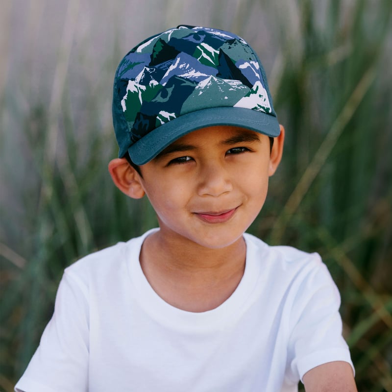 Kids UV Baseball Caps | Mountains UPF50+ Snapback | Jan & Jul