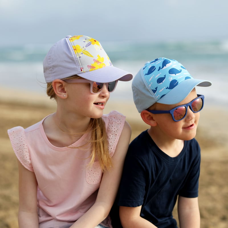 Kids UV Baseball Caps | Tropical Bloom Snapback | Jan & Jul