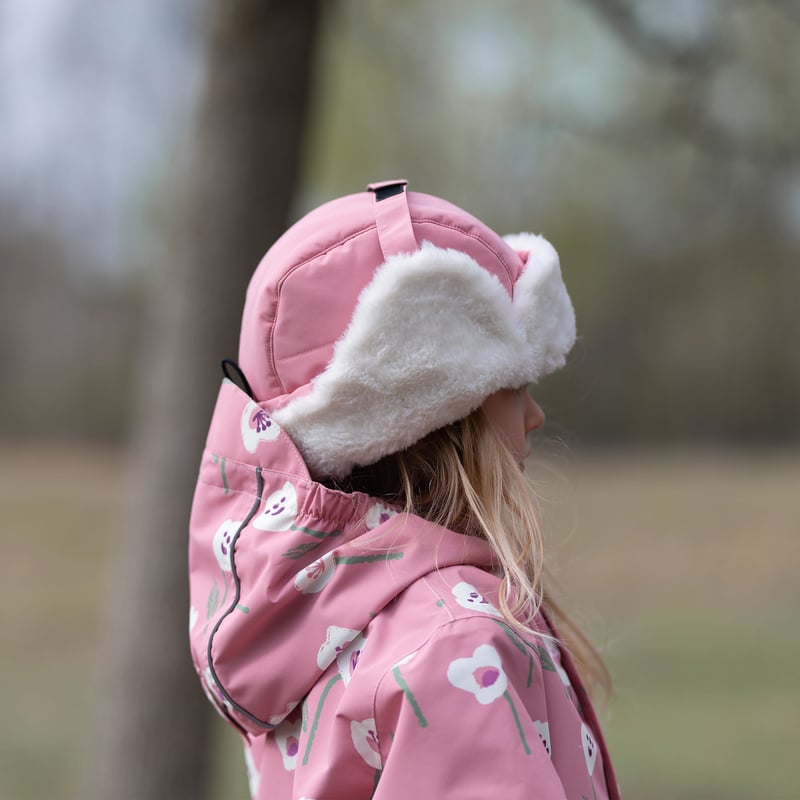 Kids Insulated Winter Hats | Dusty Pink Ushanka Style | Jan & Jul