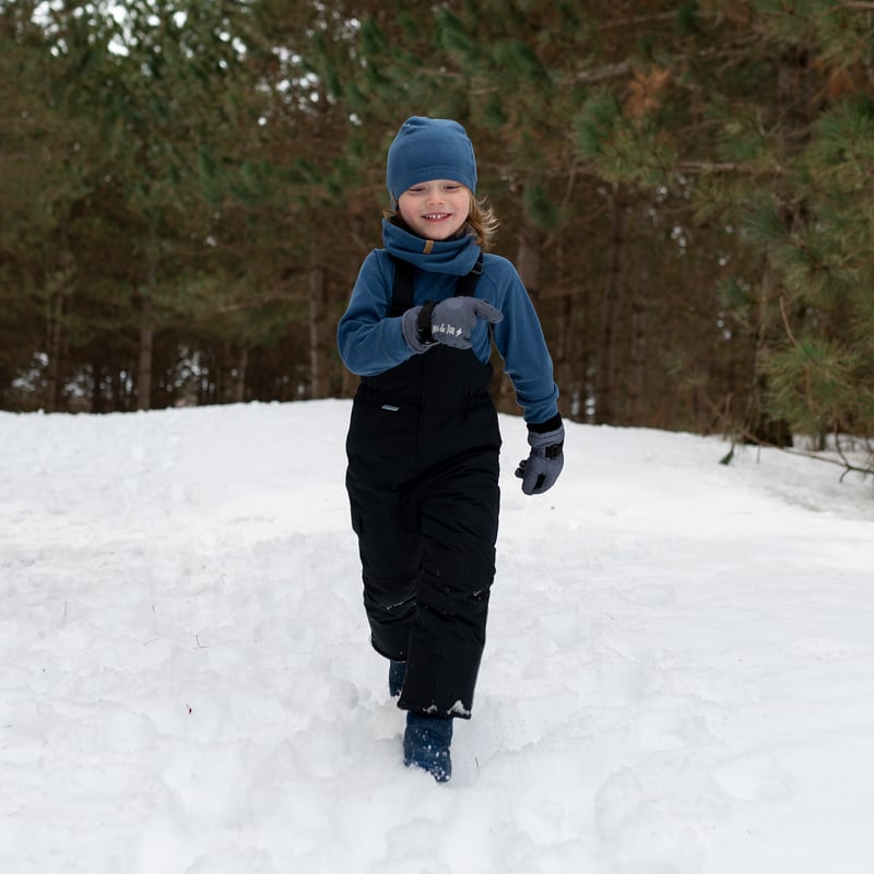 Kids Snow Overalls | Black Snow Bibs | Jan & Jul