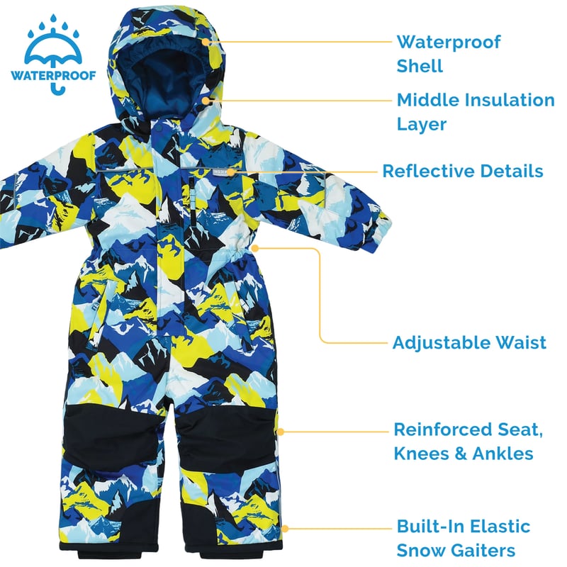Kids Waterproof Snowsuit | Neon Peaks for Toddlers | Jan & Jul