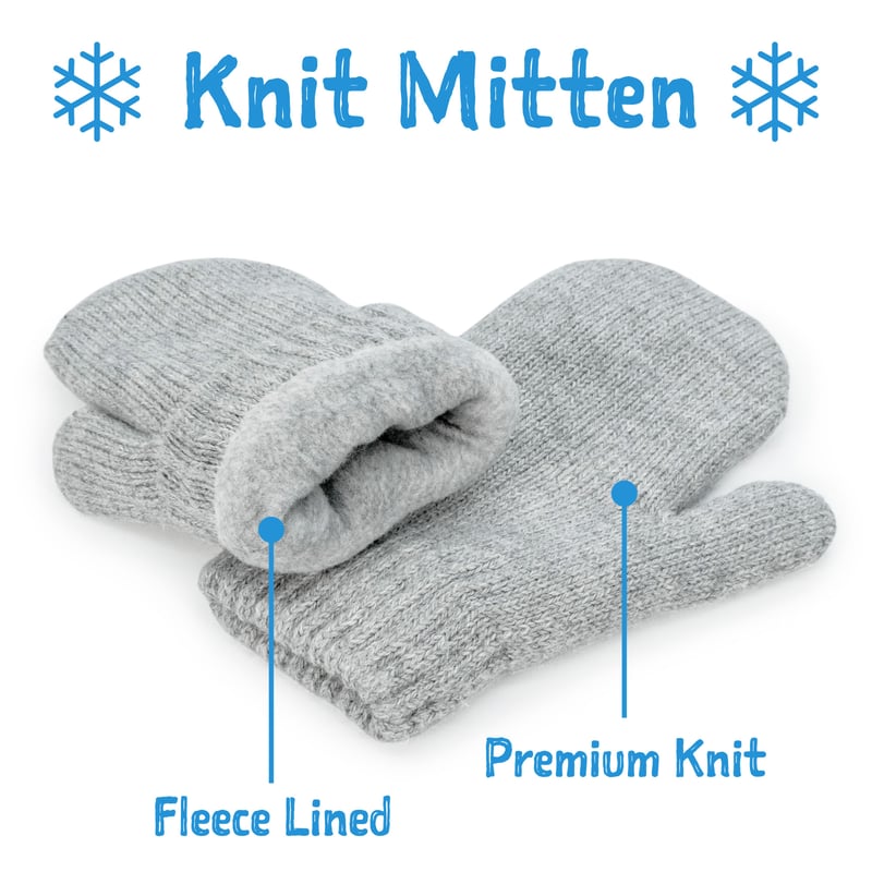 Kids Cozy Knit Mittens | Jet Black for Toddlers | Jan & Jul