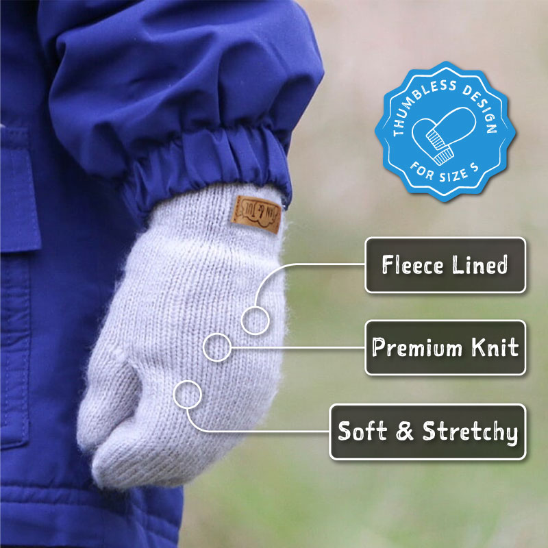 Kids Knit Mittens | Light Pink, for Babies & Toddlers | Jan & Jul