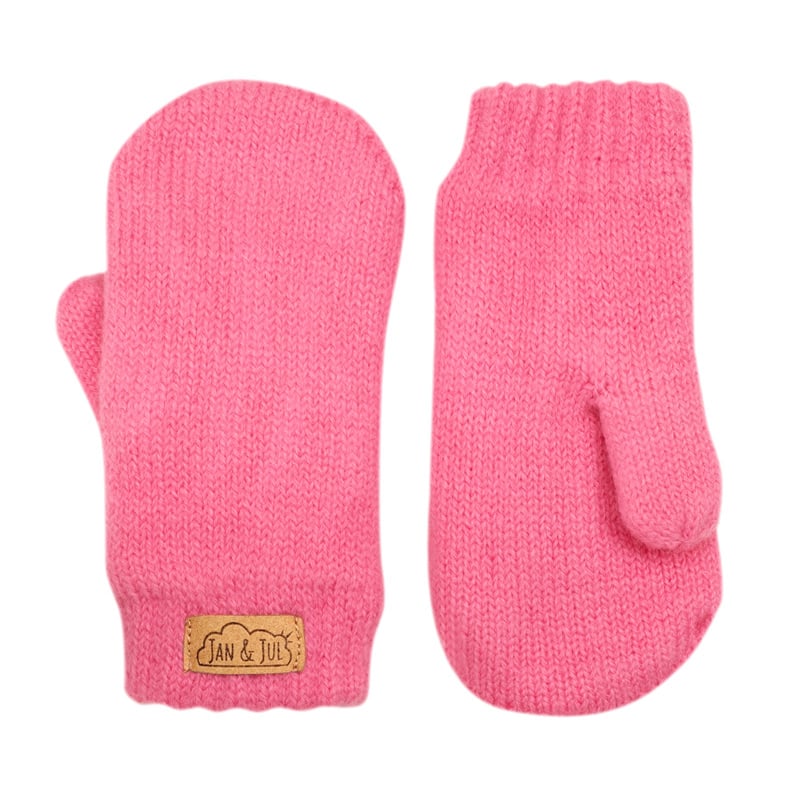 Kids Knit Mittens | Watermelon Pink for Babies & Toddlers | Jan & Jul